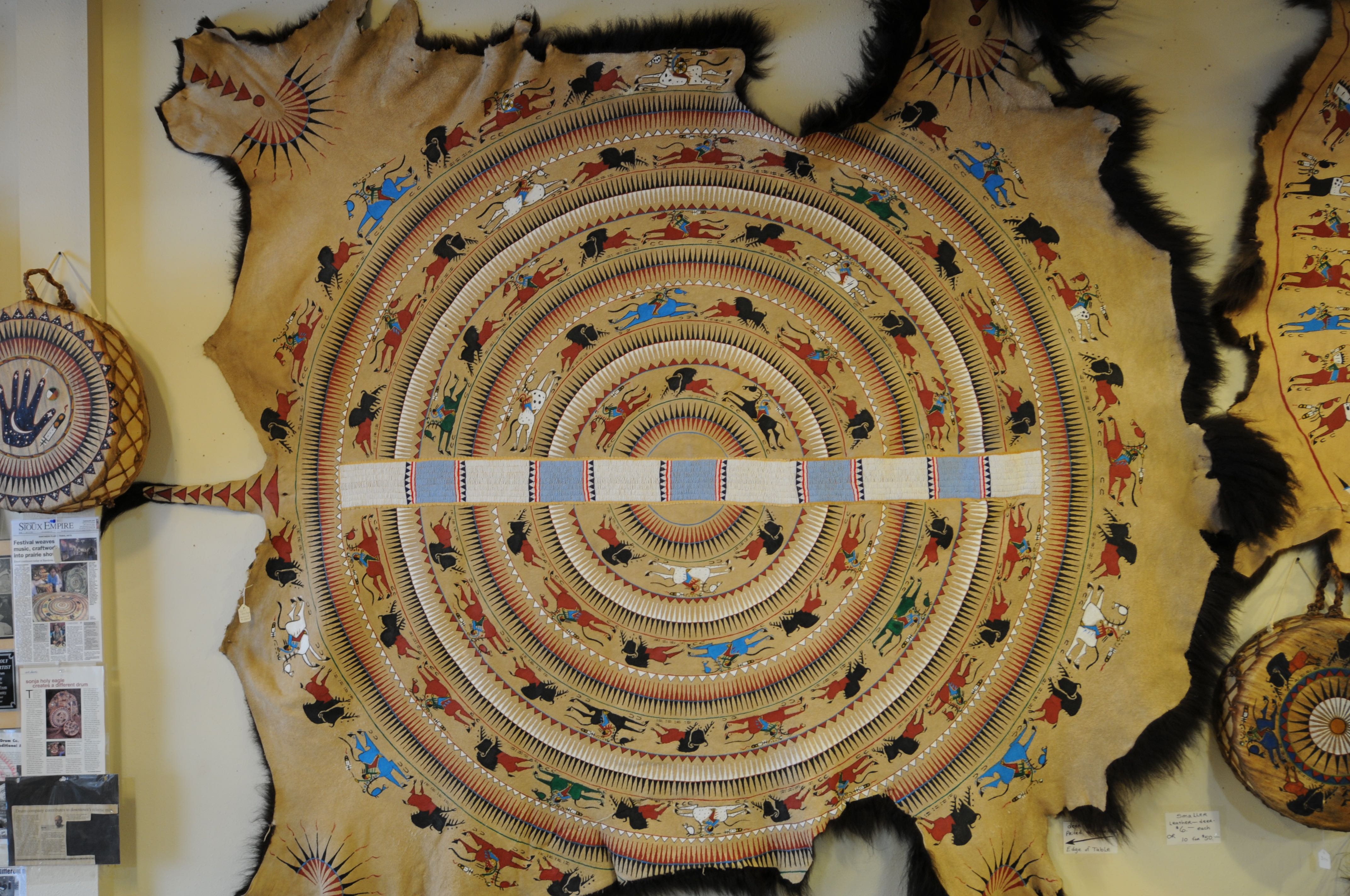 Traditional Hide Paintings and art in Rapid City SD - Dakota Drum